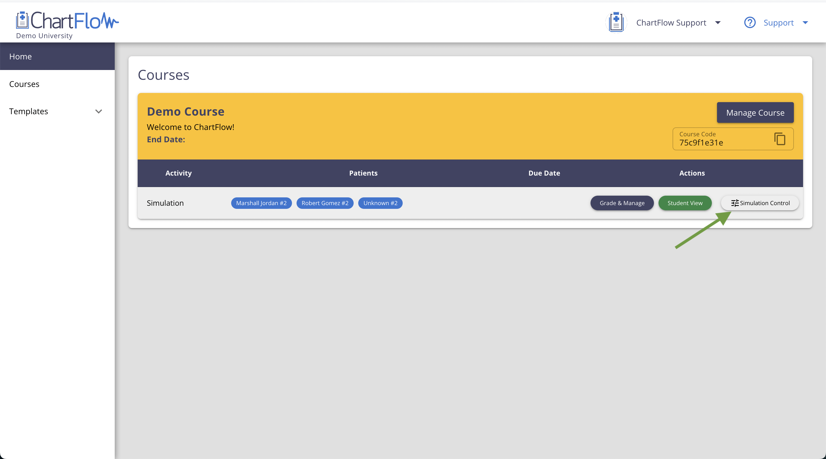 Simulation Control Panel