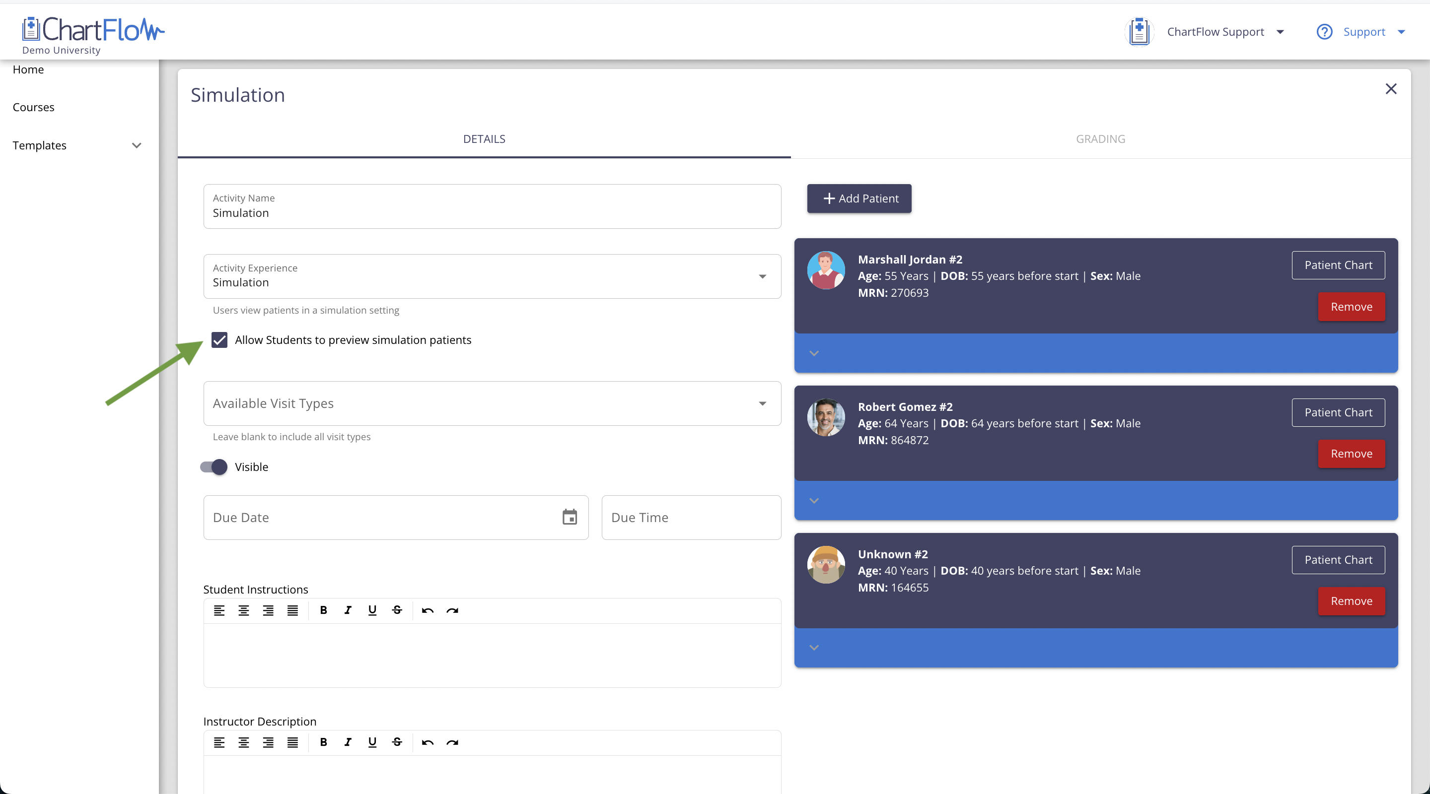 Simulation Control Panel